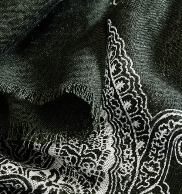 Chèche Foulard Homme AV08 coton biologique vert kaki | la-couture.com